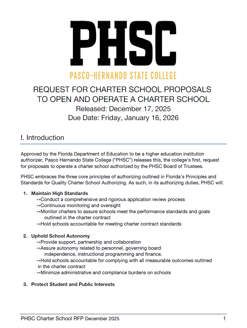 Apply To PHSC – Florida Charter Institute
